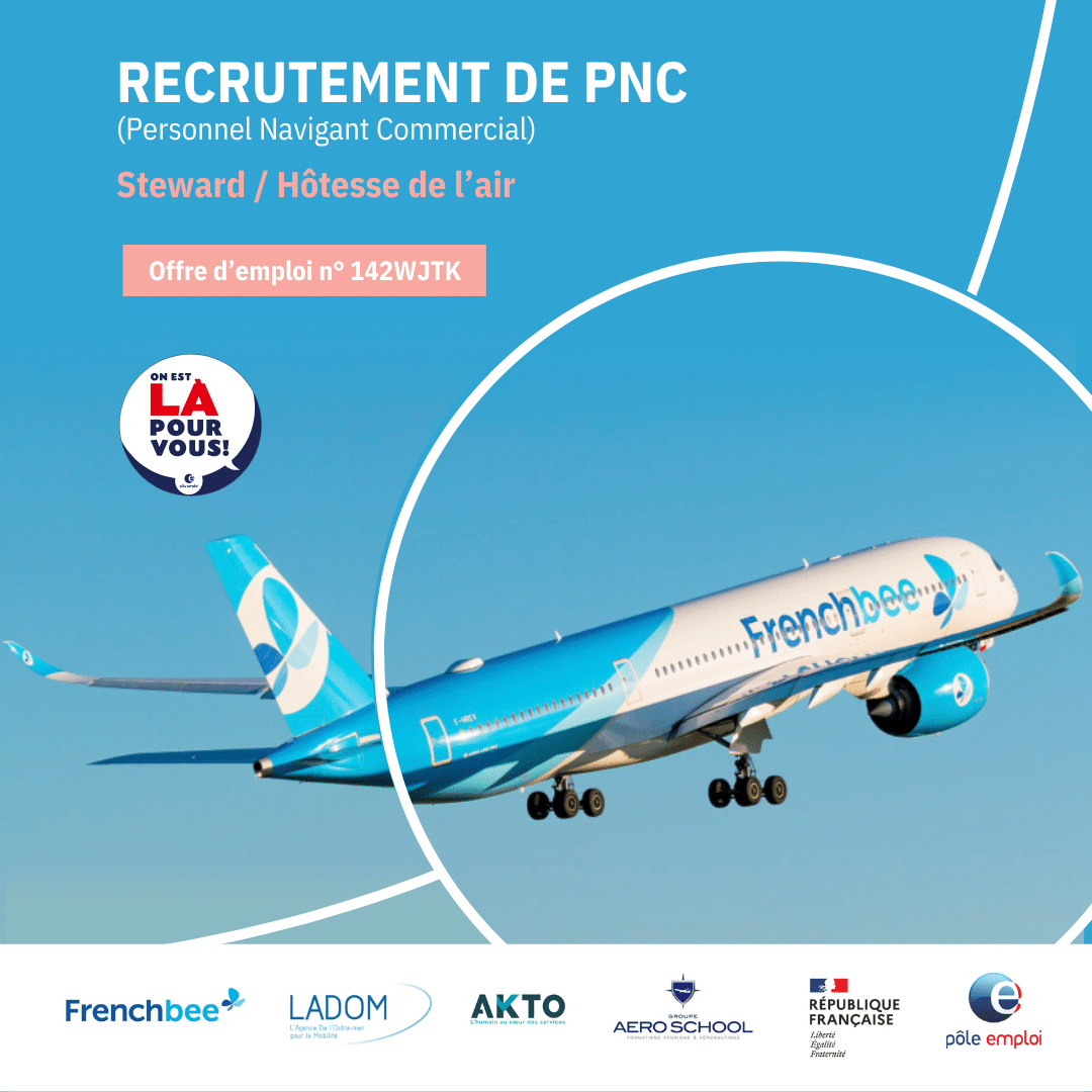 Recrutement PNC en Janvier 2023 avec French Bee à la Réunion